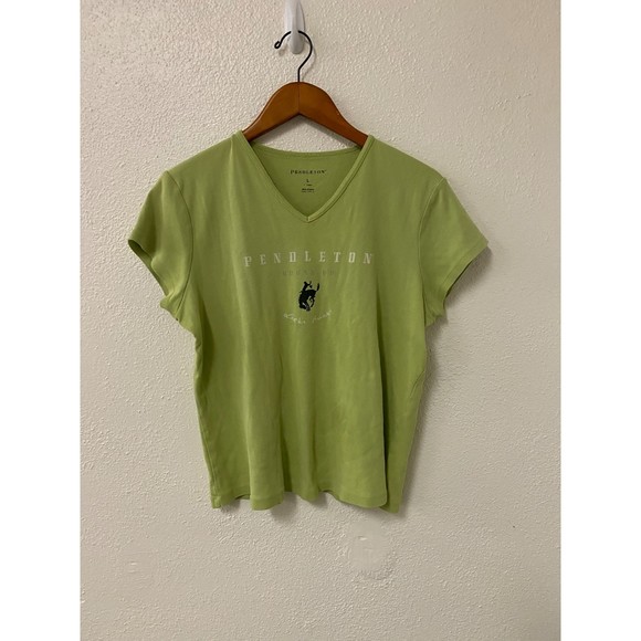 Pendleton | Tops | Vintage Green Pendleton Cowboy Western Indie Y2k Short Sleeve Tshirt Size L ...